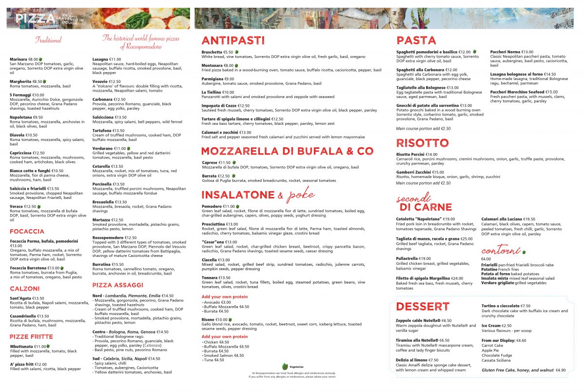 Menu – Rossopomodoro Malta